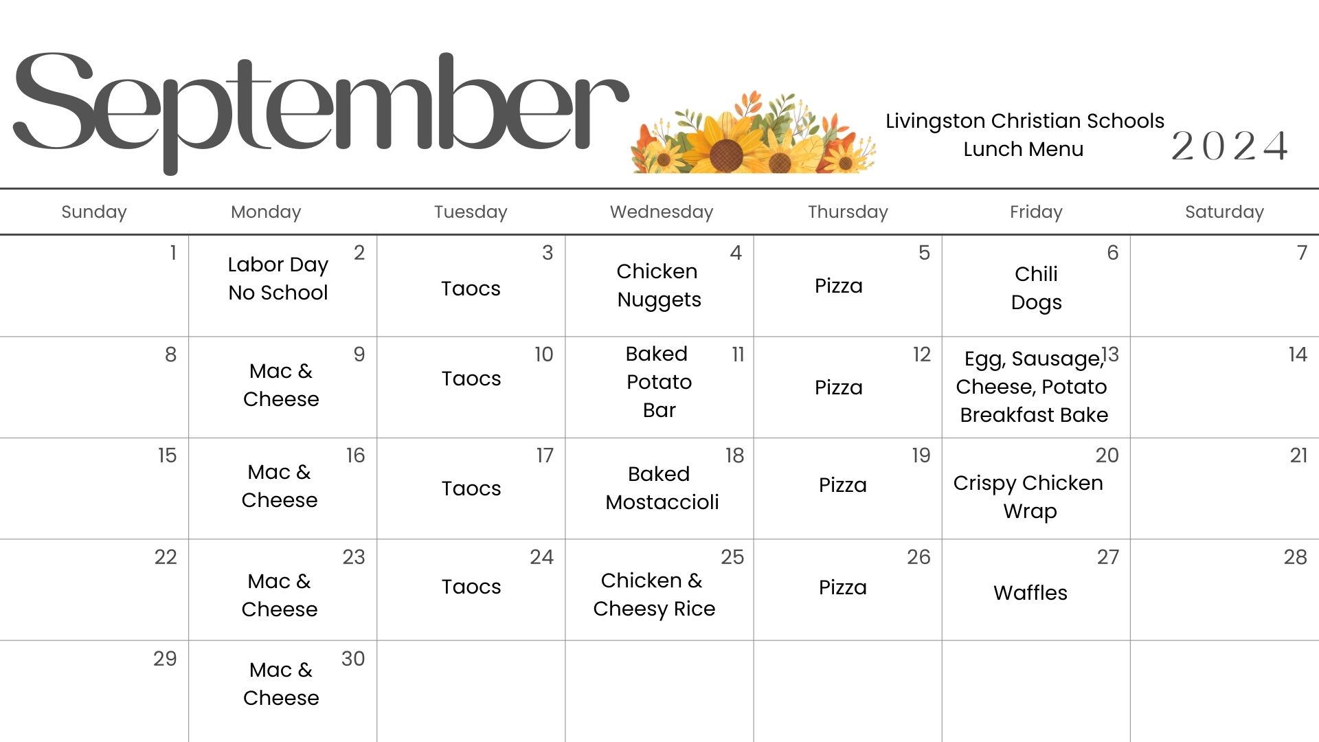 Lunch Menu